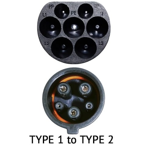 Type 1 to Type 2 Charging Cable