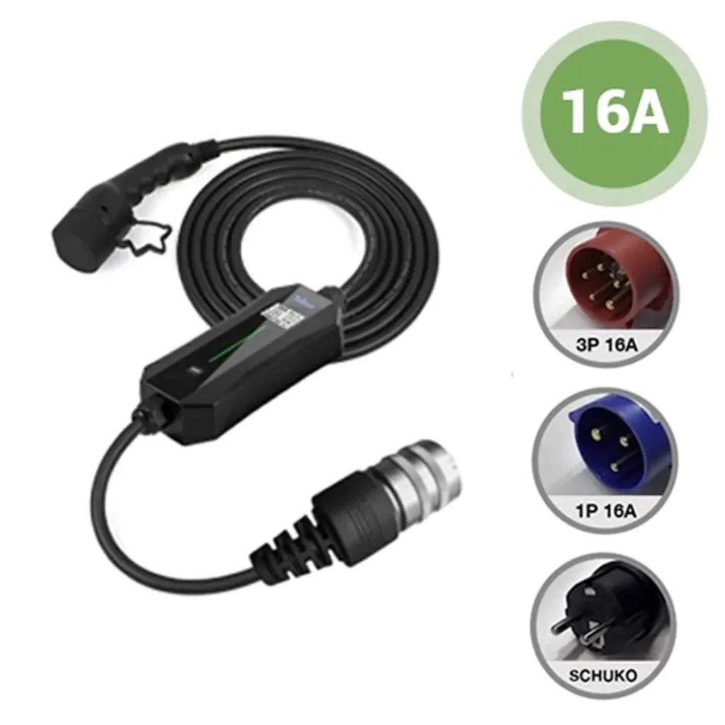 16A Multi Adapter EV Charger For Type 2 EV